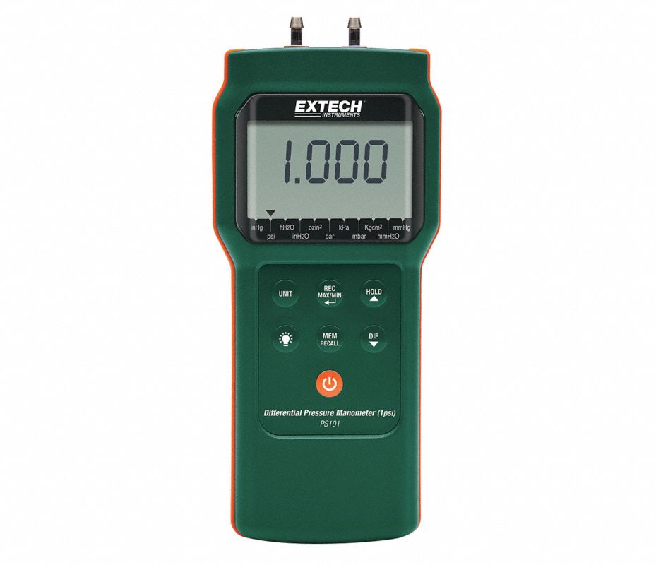 EXTECH Medidor Presión Diferencial,1psi - 21EN89 | PS101 - Grainger México
