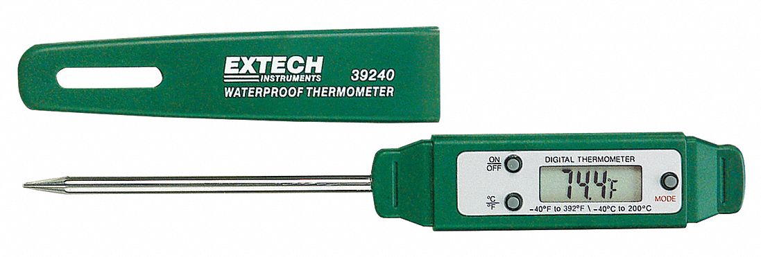 EXTECH Item Digital Pocket Thermometer, Temp. Range (F) -40 to 392°F ...