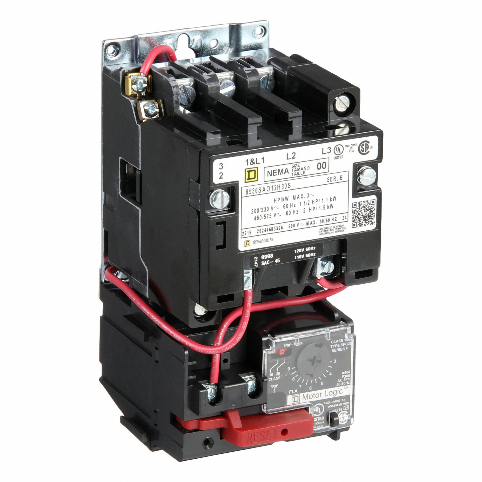 SQUARE D, Non-Reversing, 3 Poles, NEMA Magnetic Motor Starter - 21ET55 ...