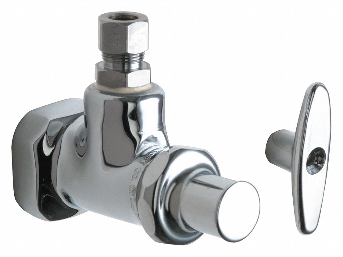 CHICAGO FAUCETS, Angle Stop Fitting With Loose Key - 21FA71|1012-ABCP ...