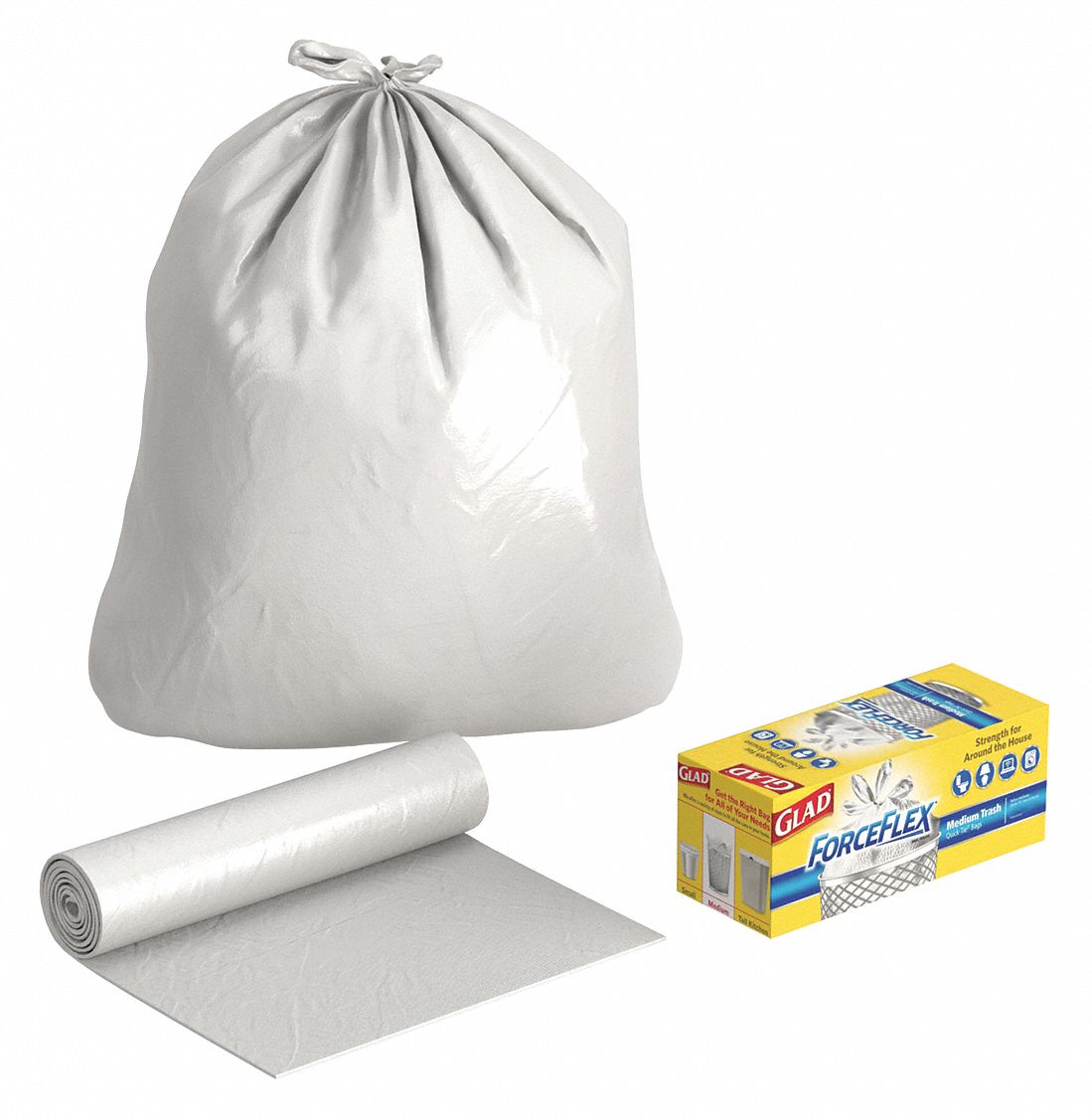 GLAD, Std Duty, 8 gal Capacity, Trash Bags - 21GP23|70403 - Grainger