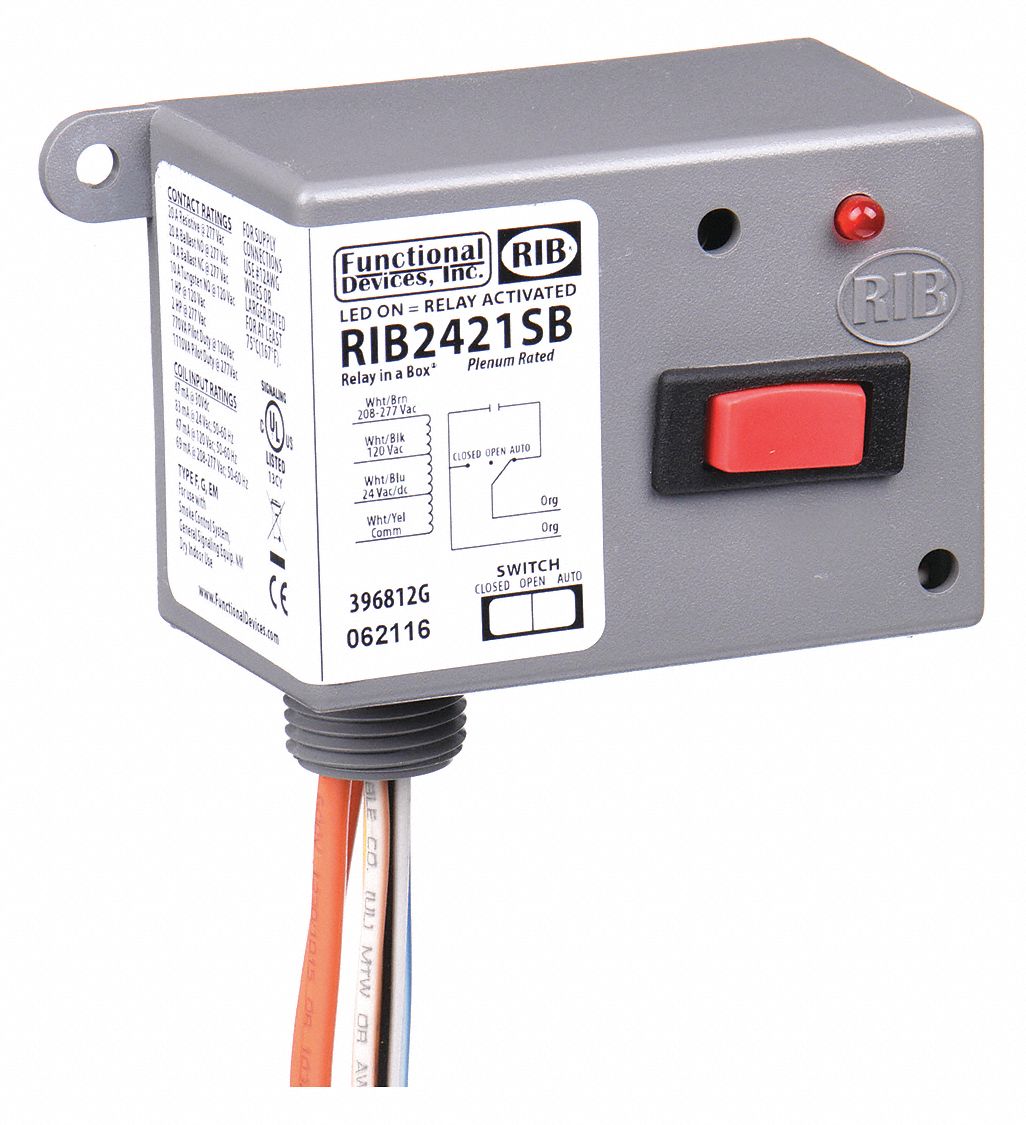 Functional Devices Inc / Rib Prewired Relay, 24VAC/DC, 120/208 to ...
