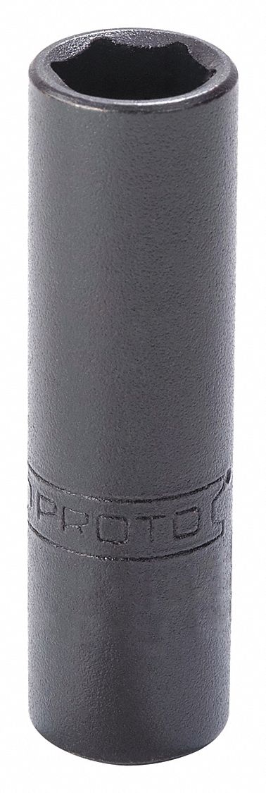 Socket, 1/4 in Drive Size, Alloy Steel, Black Oxide Finish - Grainger