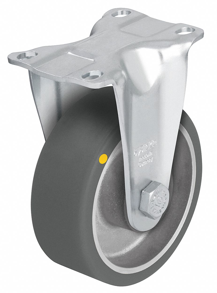 Plate Caster, Rigid, Polyurethane, 400 lb, 4 in Wheel Dia. - Grainger