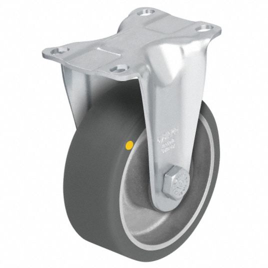 Plate Caster, Rigid, Polyurethane, 400 lb, 4 in Wheel Dia. - Grainger