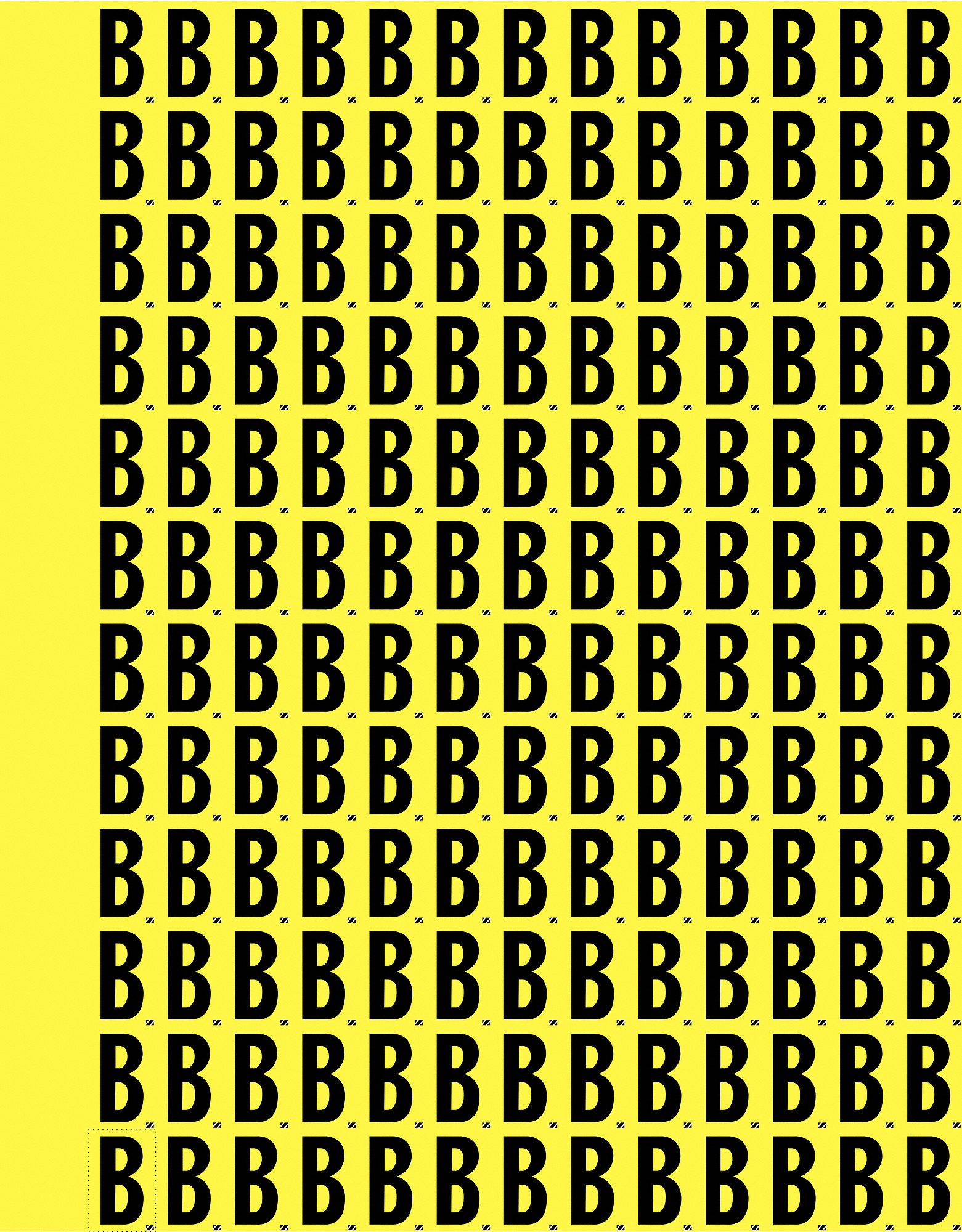 Letter Label, B, Black/Yellow, 9/10 in Character Height, 1 EA - Grainger