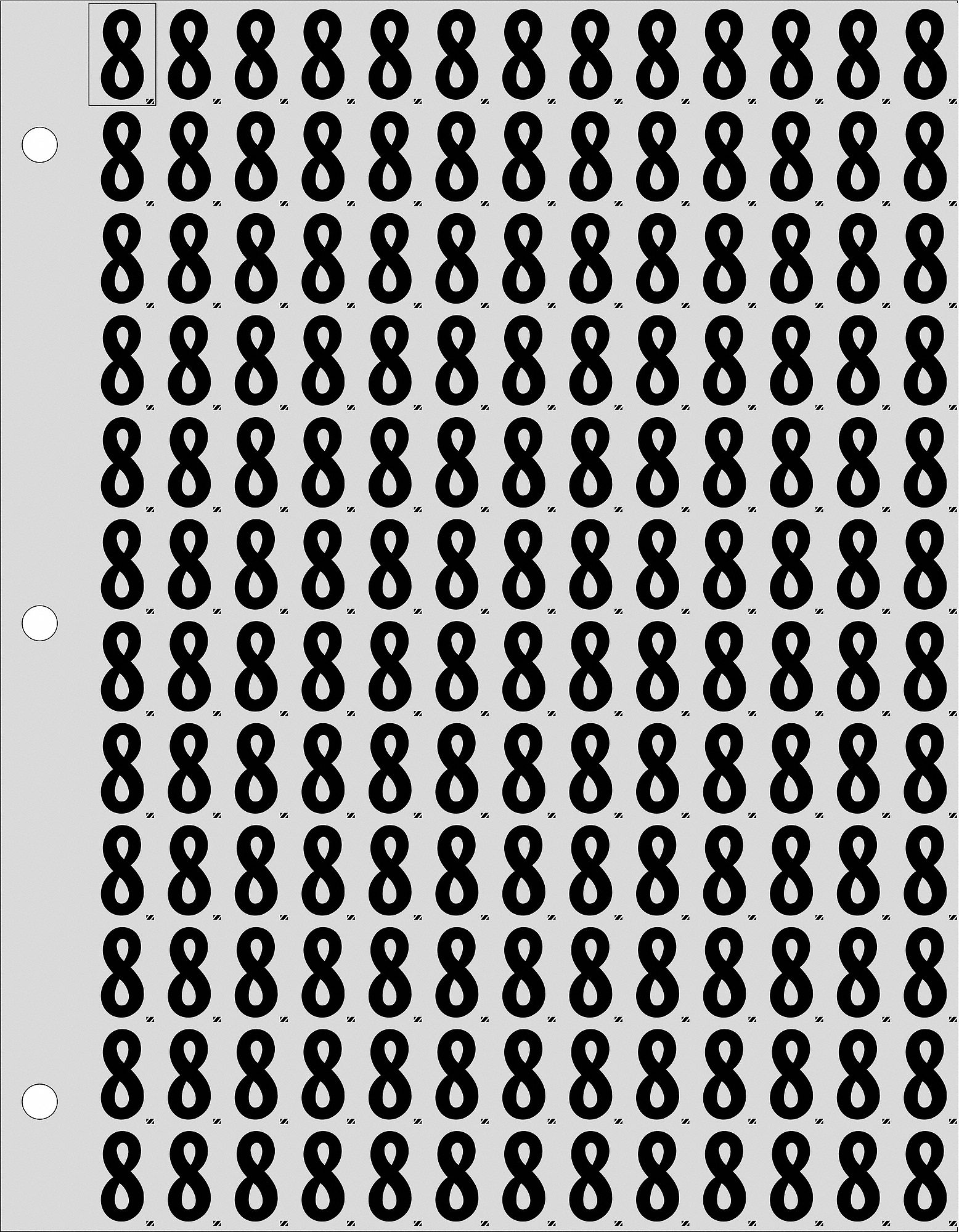 Number Label, 8, Black/Silver, 9/10" Character Height, 1 EA - Grainger