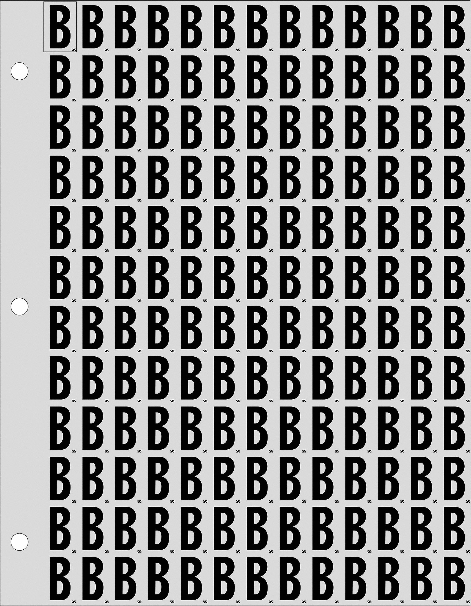 Letter Label, B, Black/Silver, 9/10 in Character Height, 1 EA - Grainger