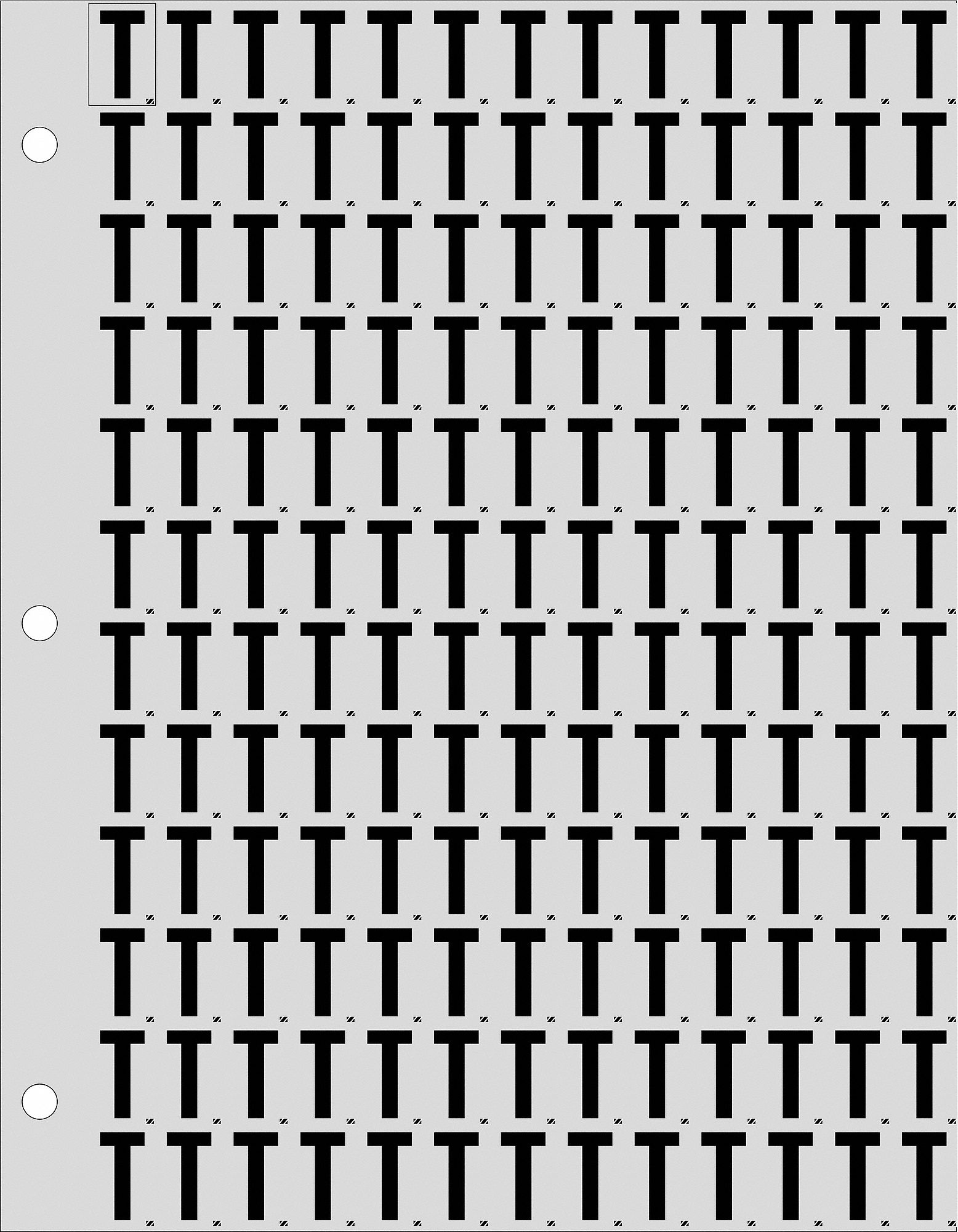 Letter Label, T, Black/Silver, 9/10 in Character Height, 1 EA - Grainger