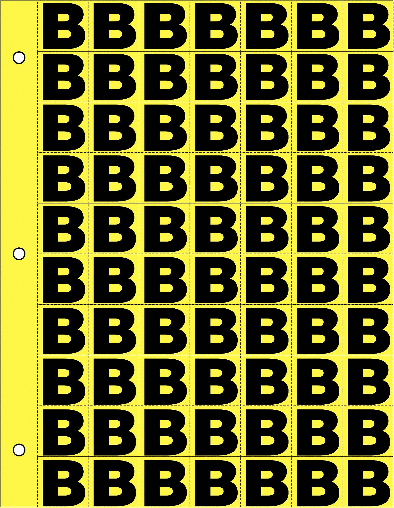 Letter Label, B, Black/Yellow, 1" Character Height, 1 EA - Grainger