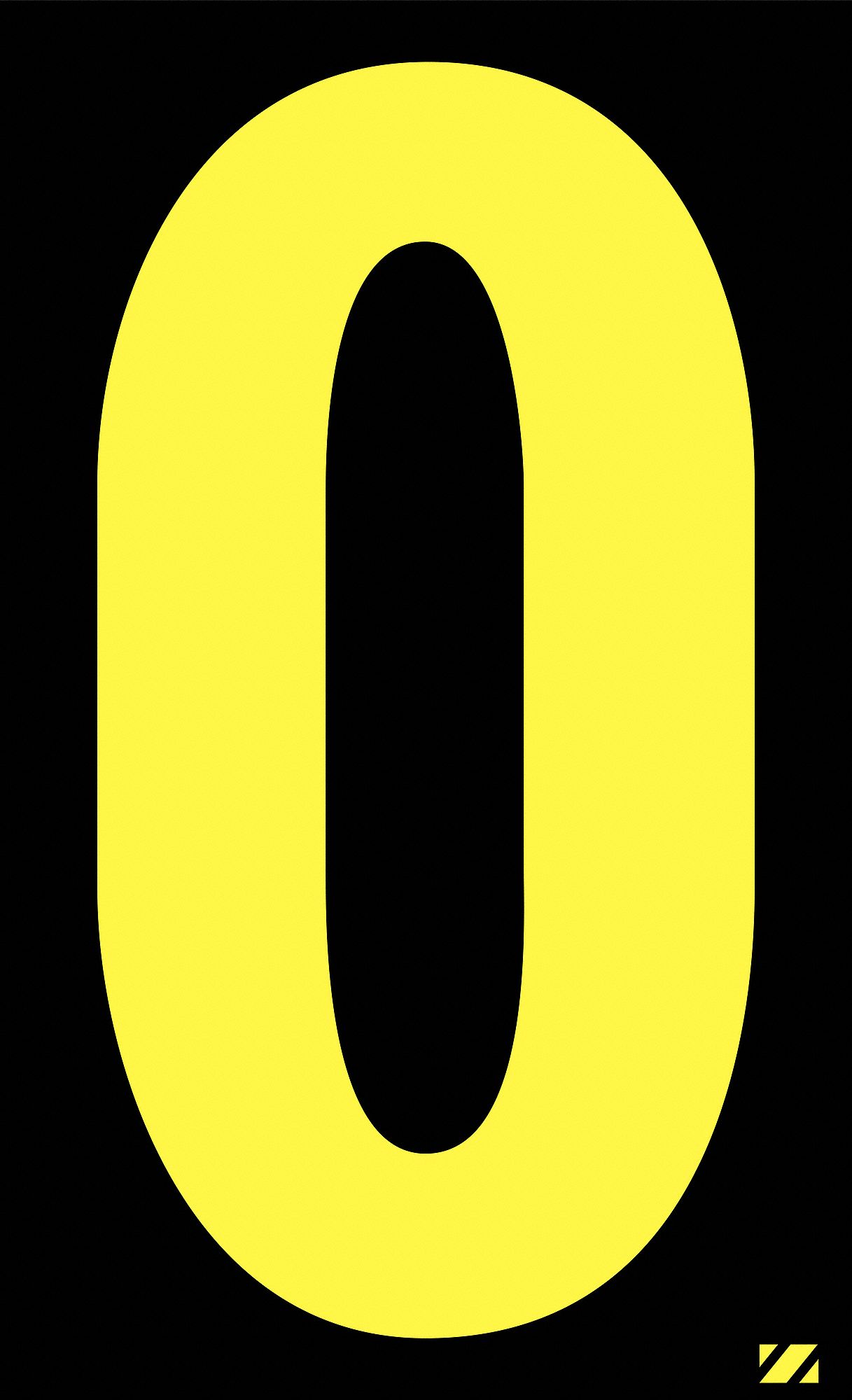 Letter Label, O, Yellow/Black, 2 1/2 in Character Height, 25 PK - Grainger