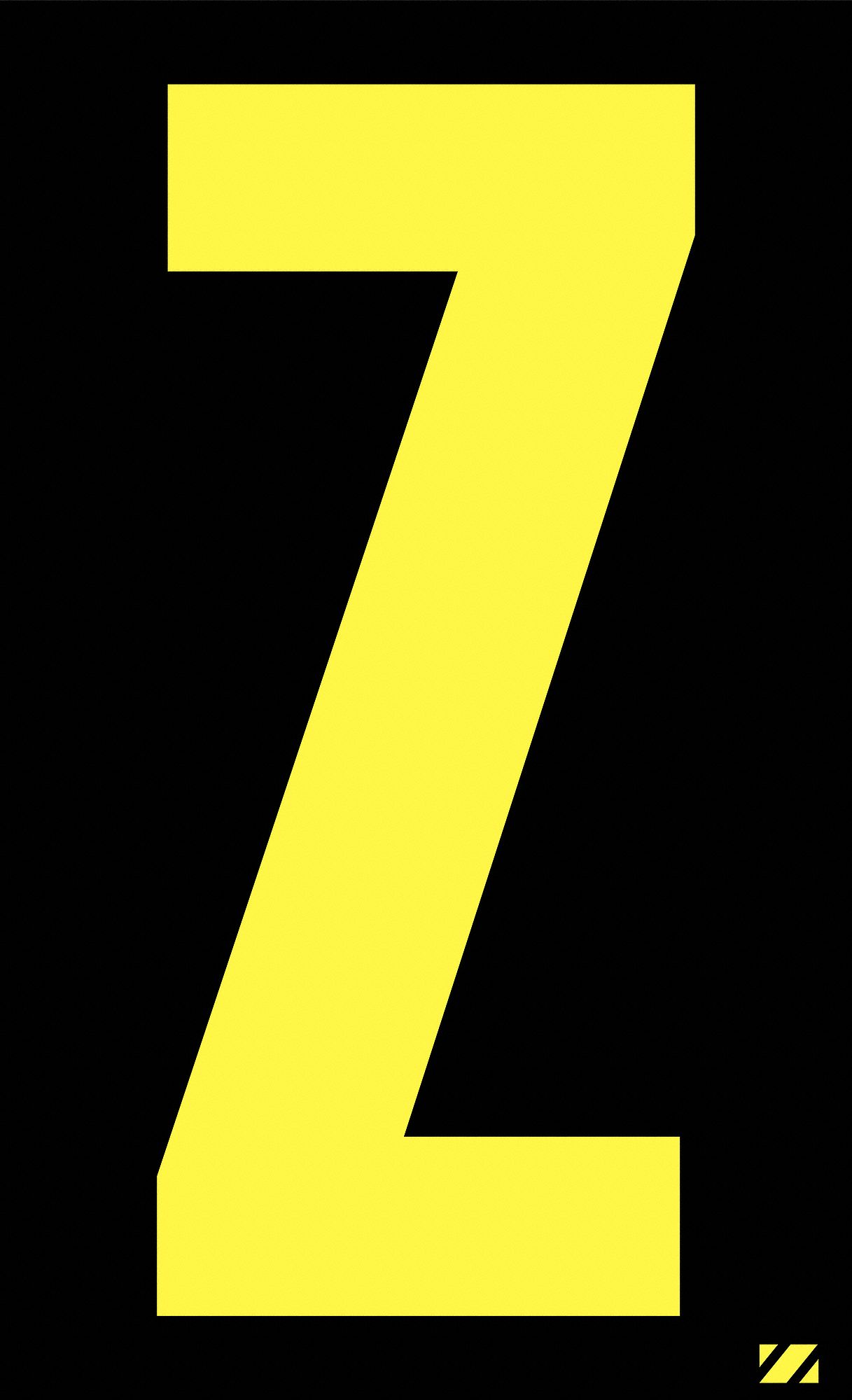 Letter Label, Z, Yellow/Black, 2 1/2 in Character Height, 25 PK - Grainger