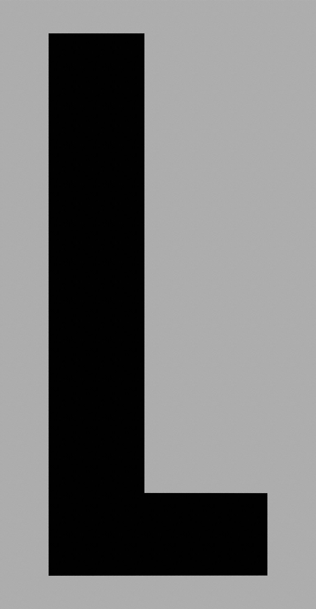 Letter Label, L, Black/Silver, 3 in Character Height, 1 EA - Grainger