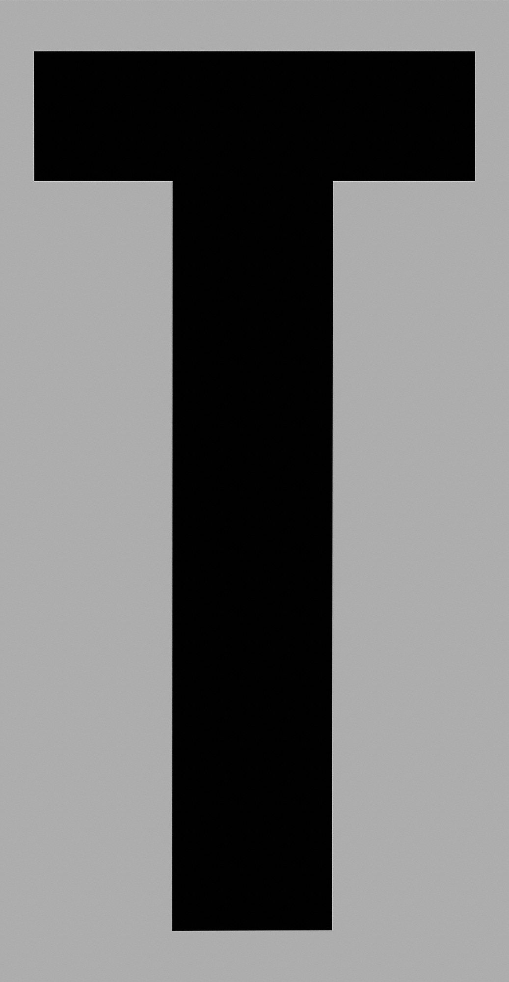 Letter Label, T, Black/Silver, 3 in Character Height, 1 EA - Grainger