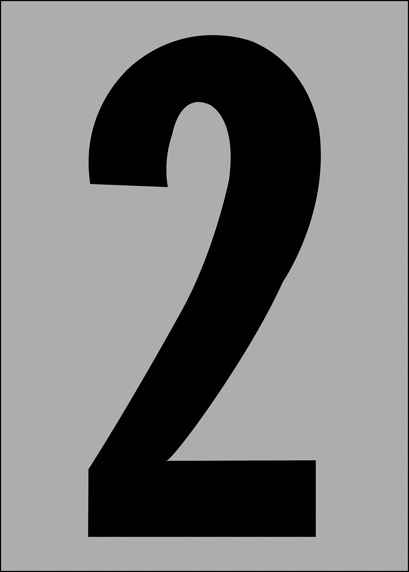 Number Label, 2, Black/Silver, 6 in Character Height, 1 EA - Grainger