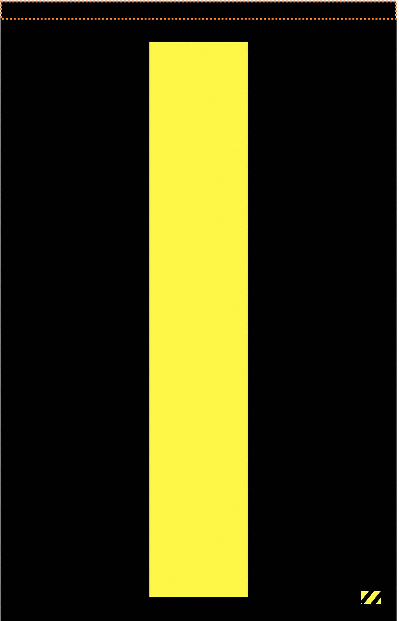 Letter Label, I, Yellow/Black, 2 1/2 in Character Height, 25 PK - Grainger
