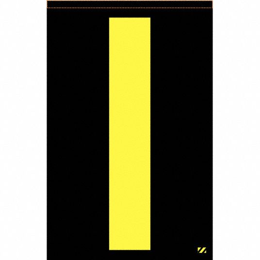 Letter Label, I, Yellow/Black, 2 1/2 in Character Height, 25 PK - Grainger