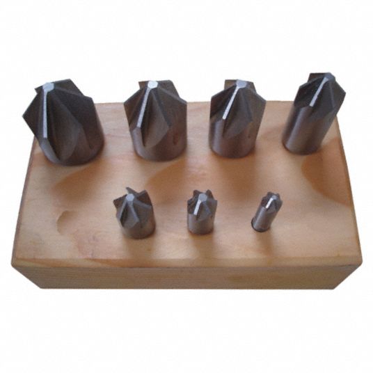 WESTWARD Countersink Set: High Speed Steel, Bright (Uncoated) Finish, 7 ...