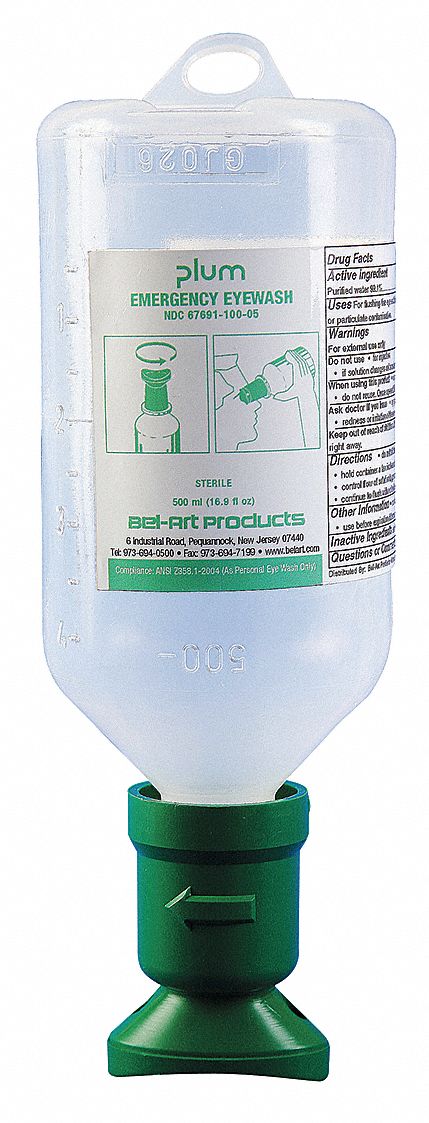 Eye Wash, For Use With Mfg. No. F24880-4010, F24880-4012, PK 3 - Grainger