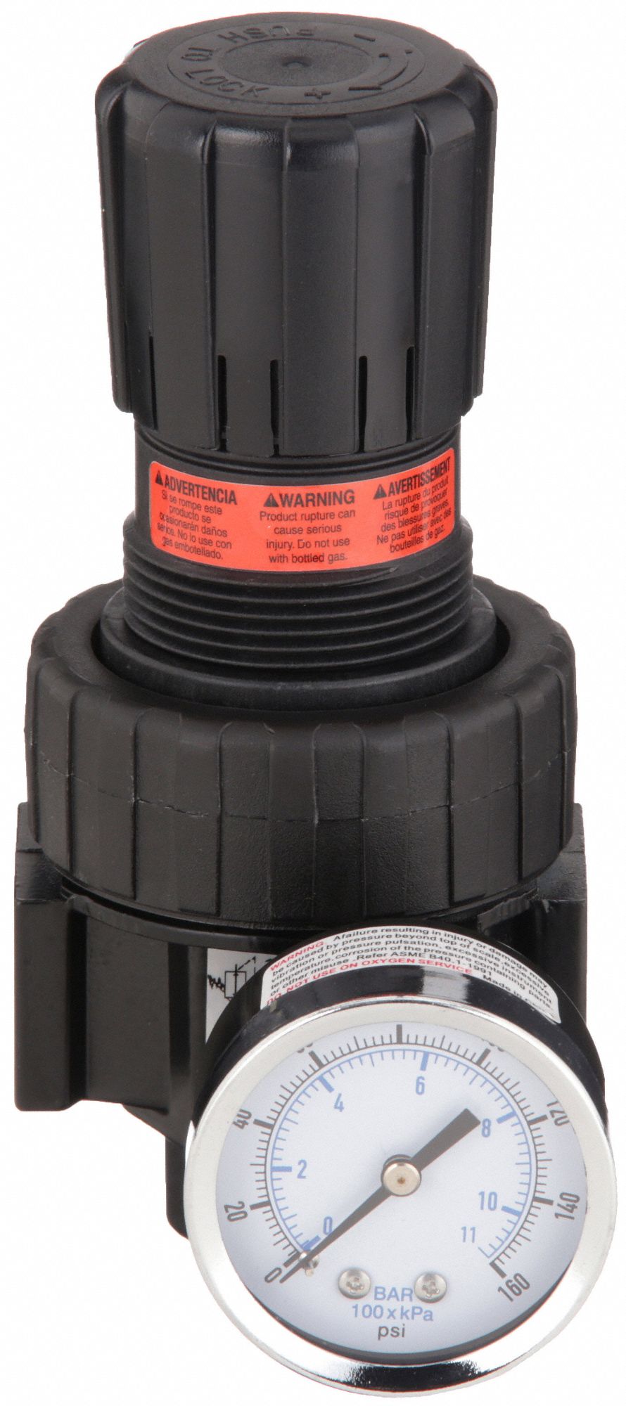 PARKER Compressed Air Regulator: Zinc, 1/4 in NPT, 53 cfm, 2 psi to 125 ...