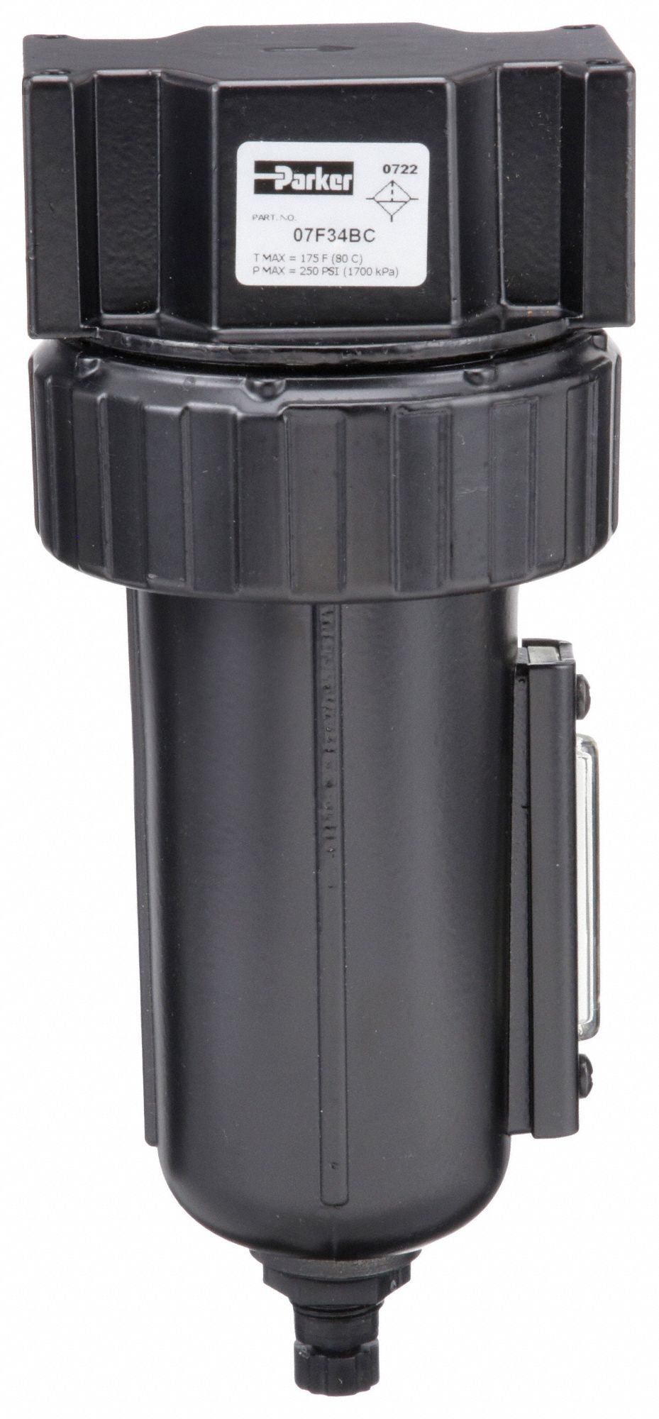 PARKER, Particulate, 1/2 in NPT, Compressed Air Filter - 21U822|07F34BC ...