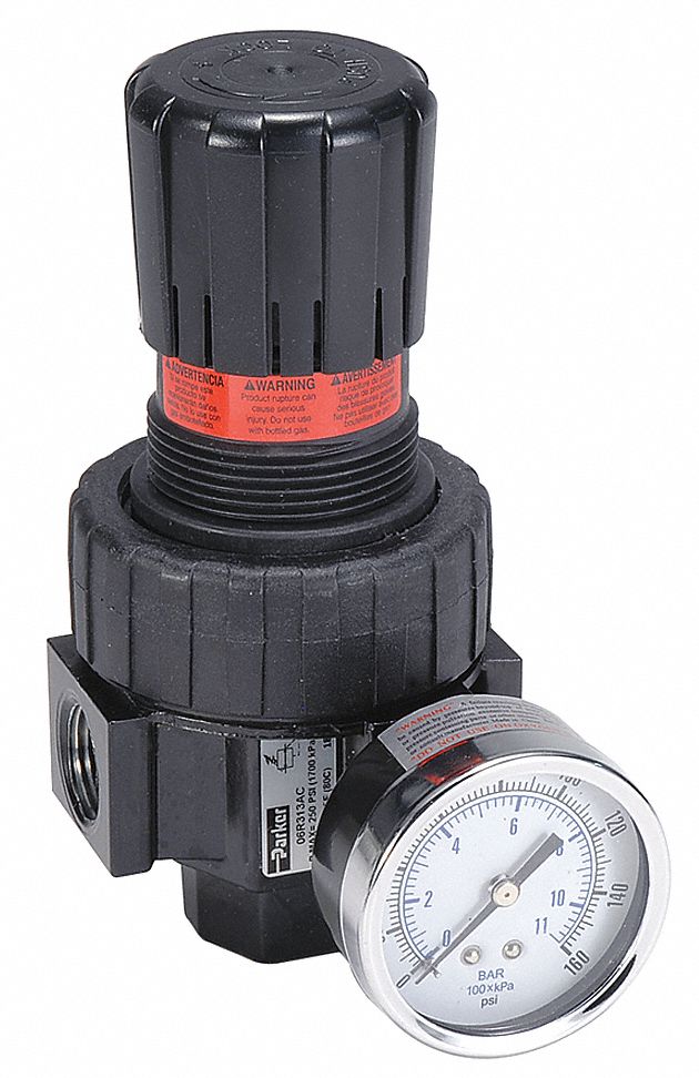 PARKER, Zinc, 1/2 in NPT, Compressed Air Regulator - 21U828|07R318AC ...