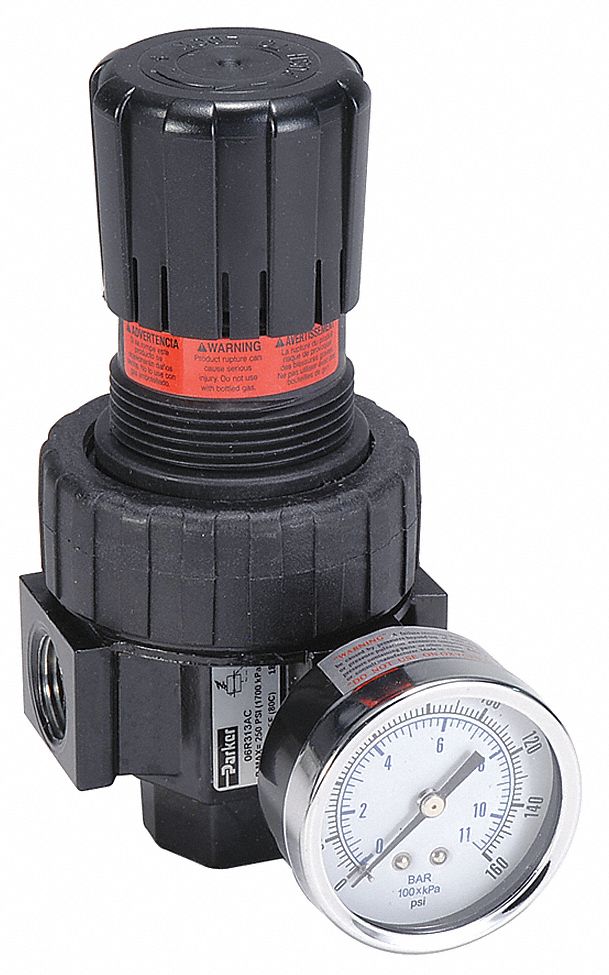 PARKER, Zinc, 3/4 in NPT, Compressed Air Regulator - 21U829|07R418AC ...