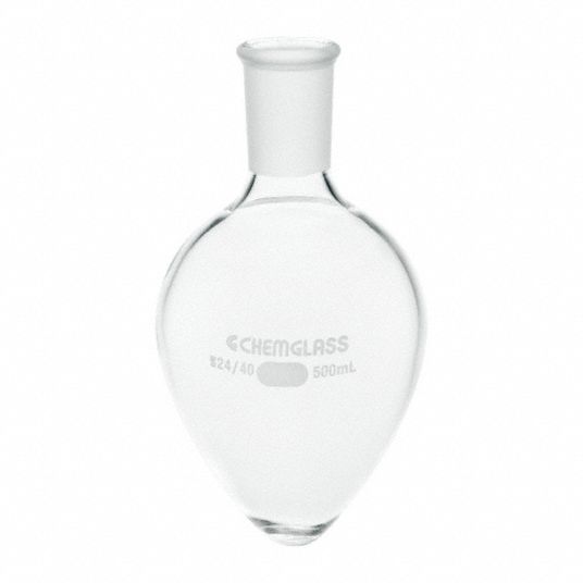 Borosilicate Glass, 500 mL Capacity - mL, Boiling Flask - 21UD74|CG ...