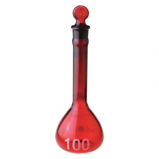 Glass, 100 mL Capacity - mL, Volumetric Flask - 21UE19|CG-1616-100 ...