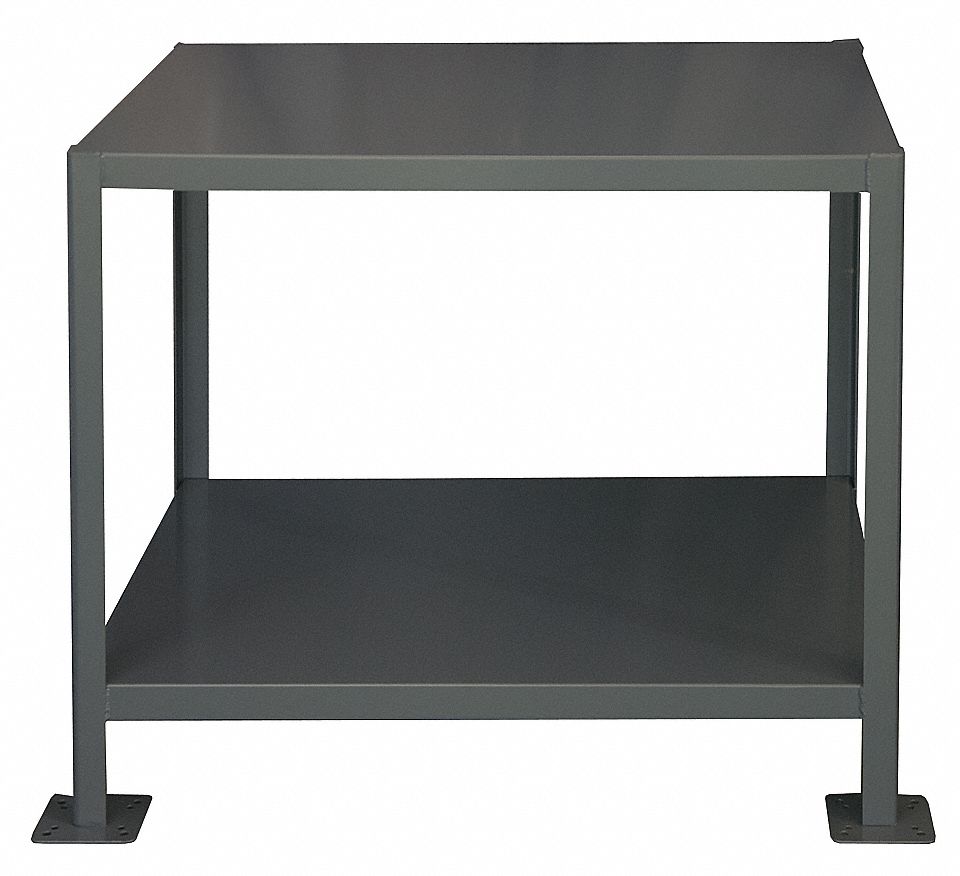 DURHAM MACHINE TABLE,24X48X36,2 SHELF - Work Tables - DHMMT244836-3K295 ...