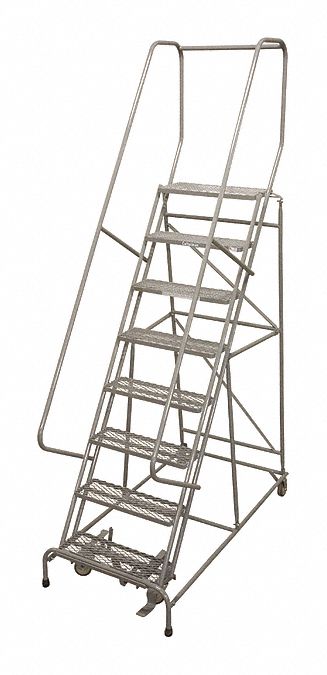 Cotterman 6 7 Ft Platform Ht Partially Assembled Rolling Ladder 21ux20