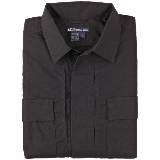 Ripstop TDU Shirt,M,Black - Grainger