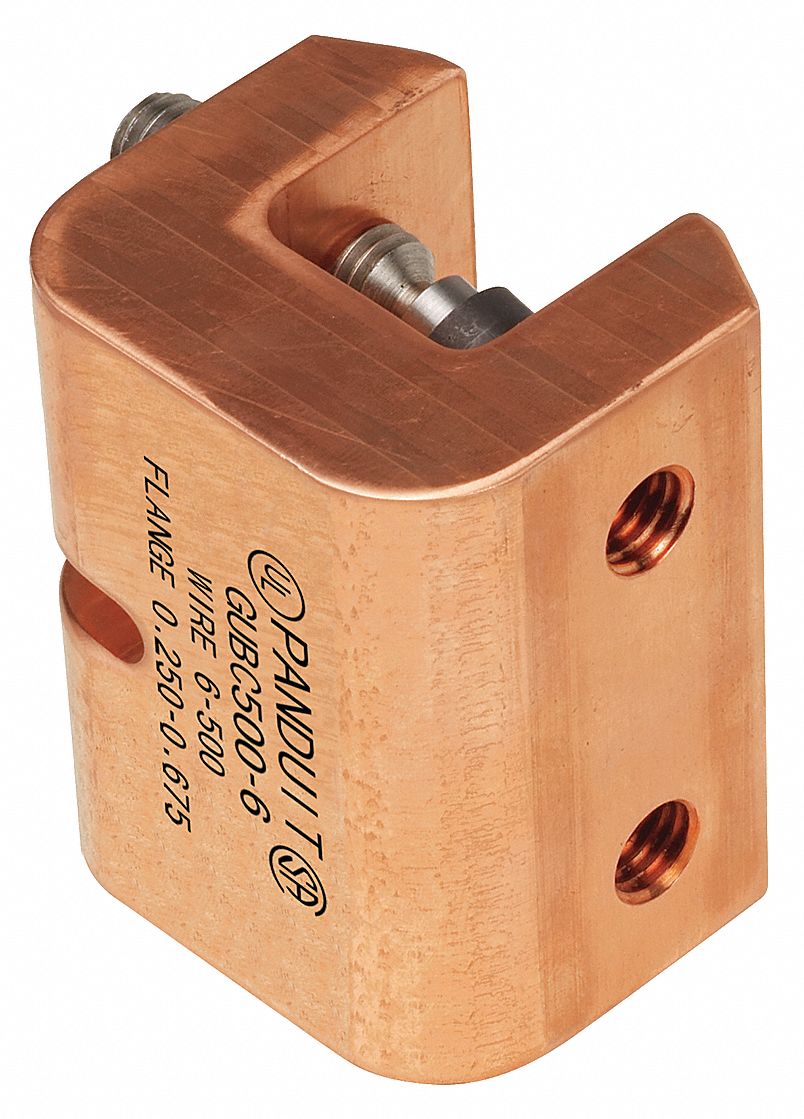 PANDUIT Beam Grounding Clamp, Copper - 21WJ29|GUBC500-6 - Grainger