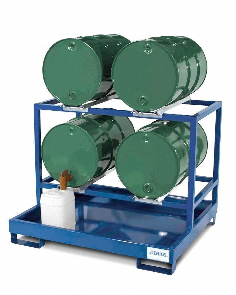 DENIOS Drum Dispensing and Containment System: 4 Drums/Containers, Drum ...