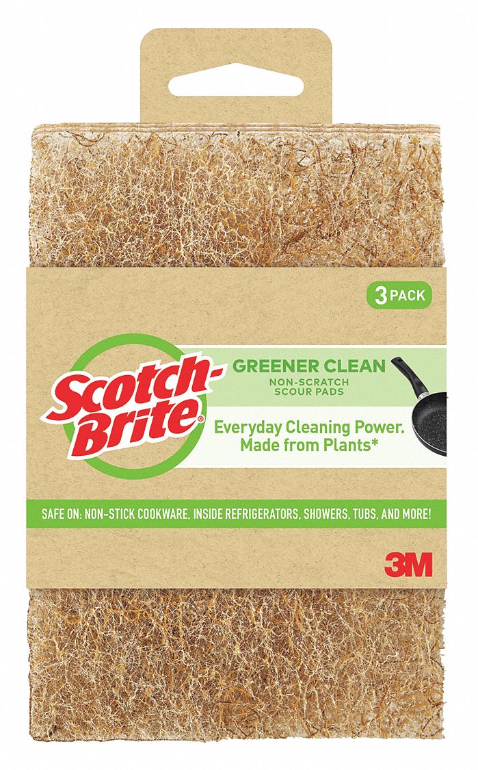 SCOTCH-BRITE, Natural Fiber, 6 in Lg, Scouring Pad - 21XL10|97223-3-12 ...