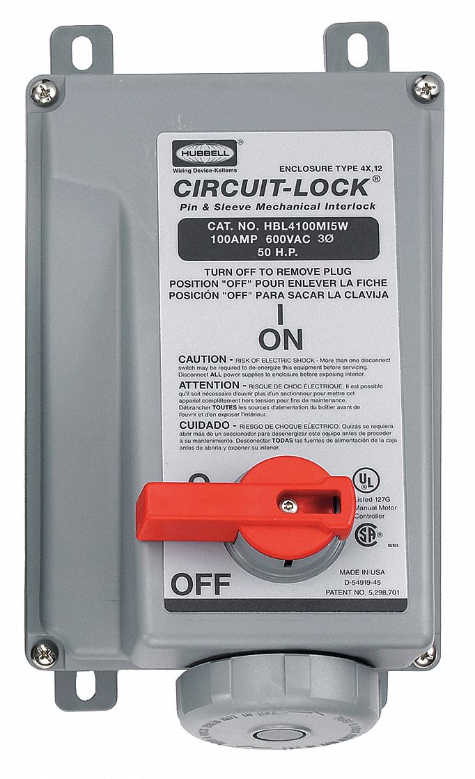 Non-Fused, 100 A, Mechanical Interlock Device - 21XL20|HBL4100MI5W ...