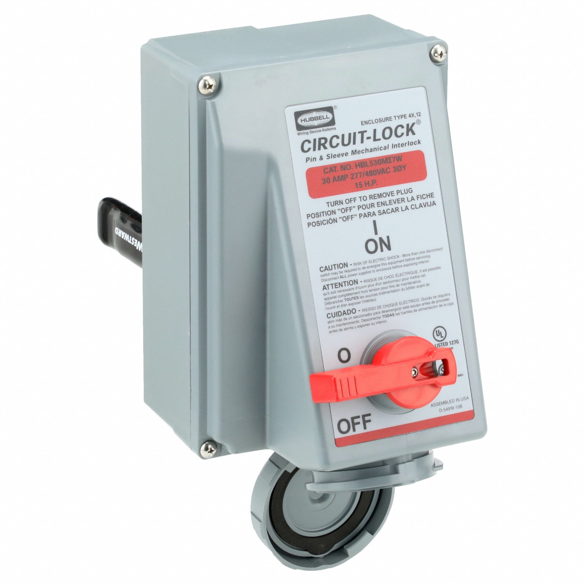 Non-Fused, 30 A, Mechanical Interlock Device - 21XL25|HBL530MI7W - Grainger