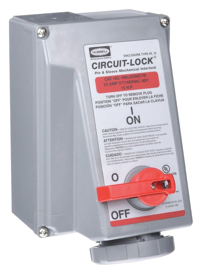 Non-Fused, 30 A, Mechanical Interlock Device - 21XL25|HBL530MI7W - Grainger