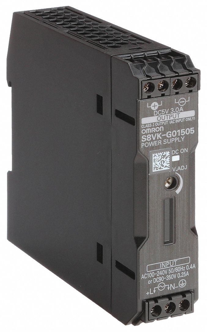 OMRON DC POWER SUPPLY, DIN RAIL, 15 W OUTPUT POWER-RATED, 3 A CURRENT ...