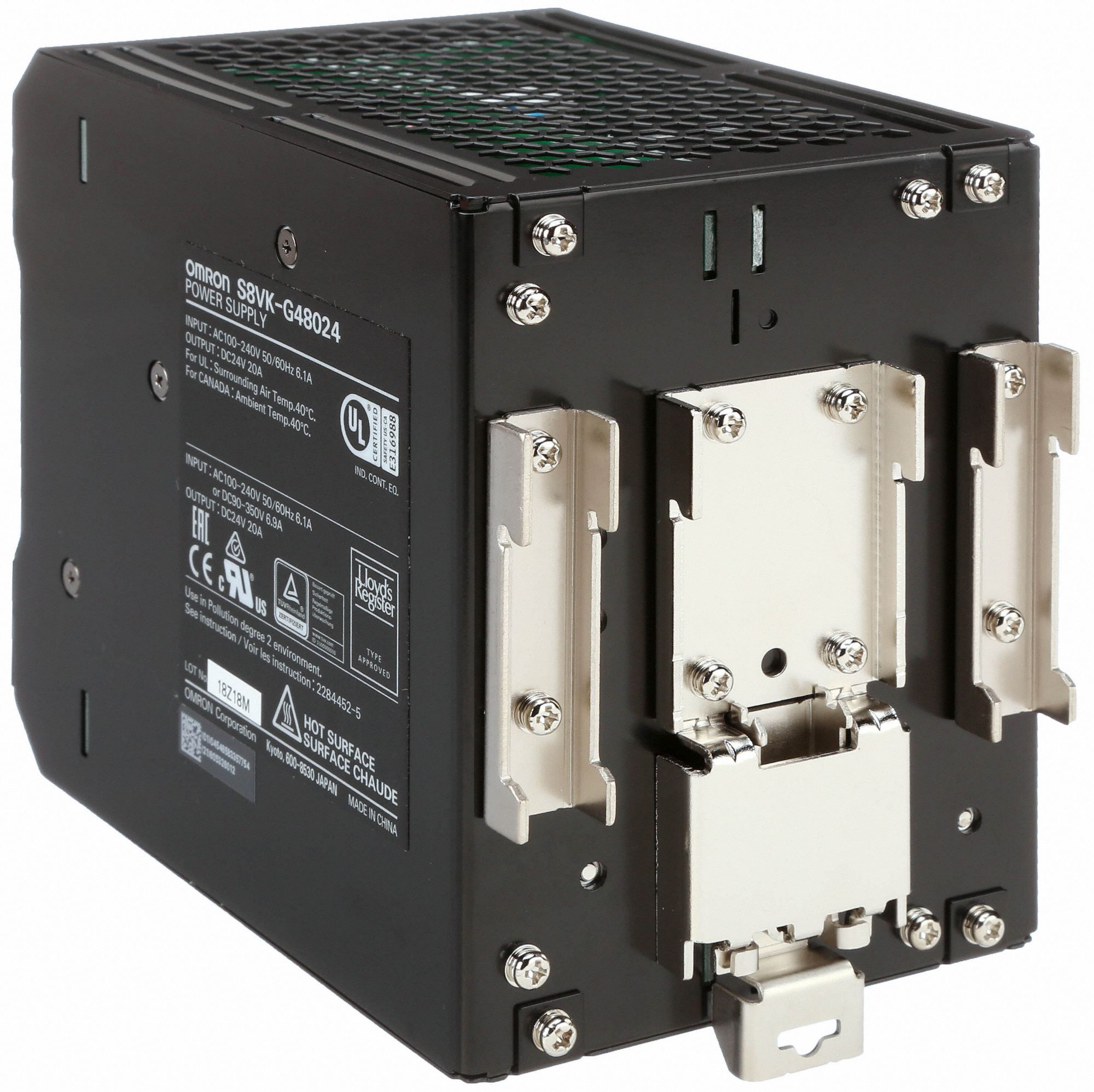 OMRON DC Power Supply: 100 to 240 V AC, Single, 24V DC, 480W, 20, DIN ...