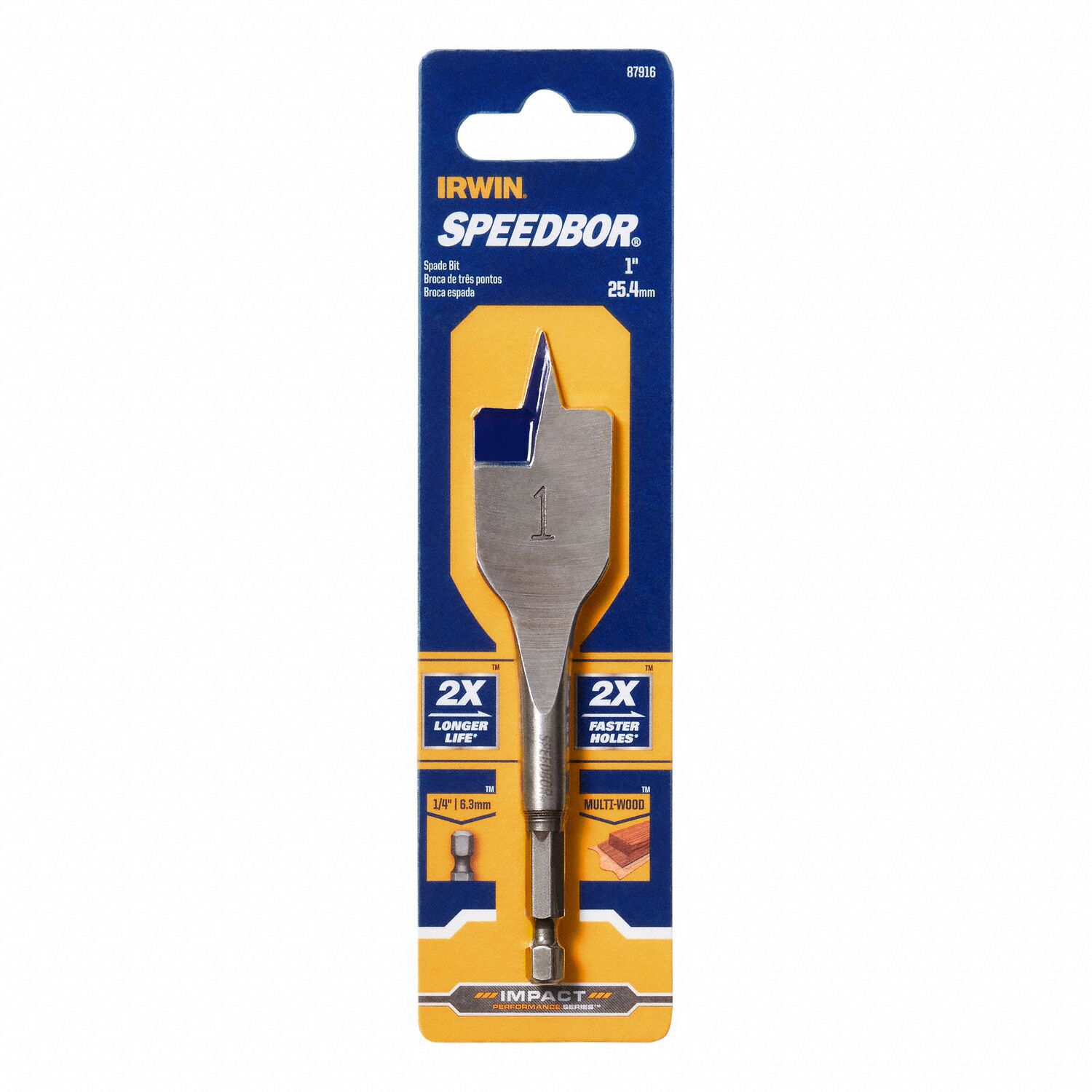 IRWIN Spade Drill Bit 1 In Drill Bit Size 1 4 In Shank Dia 4 3 4 In