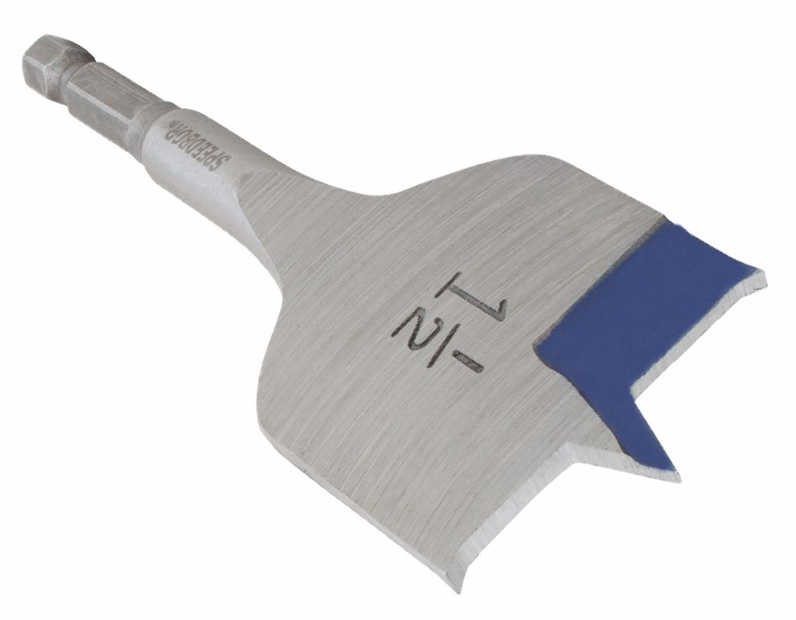 IRWIN Spade Drill Bit: 1 1/2 in Drill Bit Size, 1/4 in Shank Dia, 4 3/4 ...