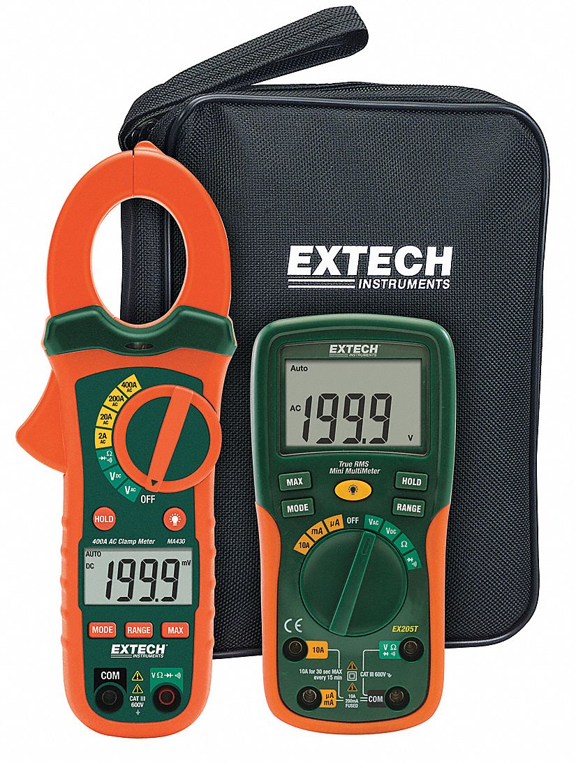Electrical Test Kit, Test Instrument Included: Clamp Meter, Digital ...