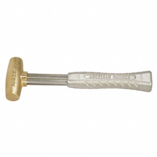 Aluminum Handle, Ribbed Grip, Brass Mallet - 21YT84|AM15BRAG - Grainger