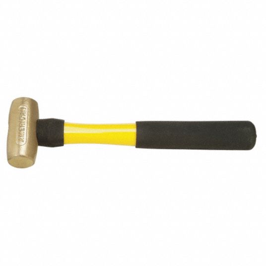 Fiberglass Handle, Textured Grip, Brass Mallet - 21YT90|AM15BRFG - Grainger