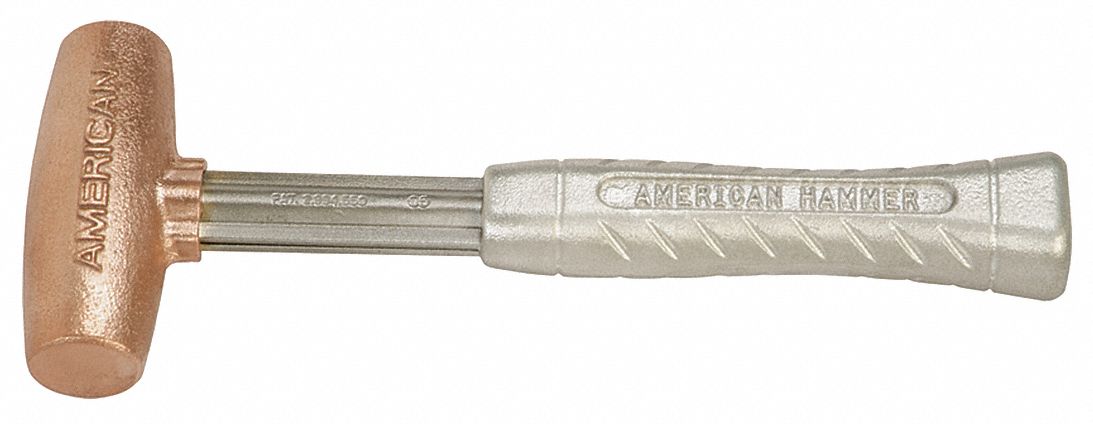 AMERICAN HAMMER Copper Mallet: Aluminum Handle, Ribbed Grip, 3 lb Head ...