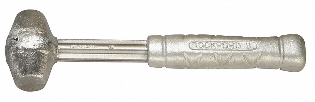 AMERICAN HAMMER Lead Alloy Mallet: Aluminum Handle, Ribbed Grip, 3 lb ...