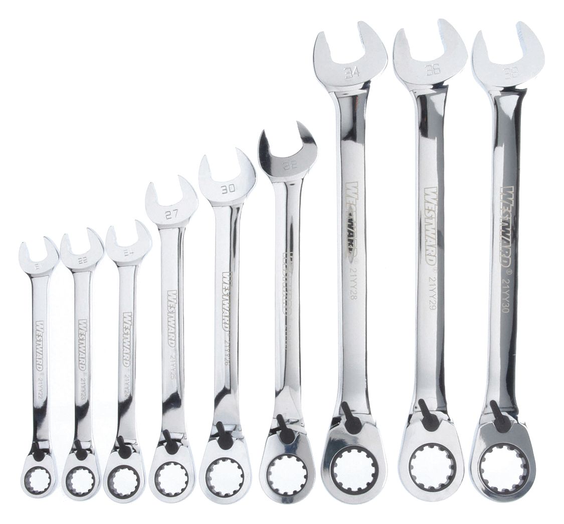 WESTWARD Juego de Llaves Combinadas de Matraca herramientas Acero Aleado - Juegos de Llaves ...