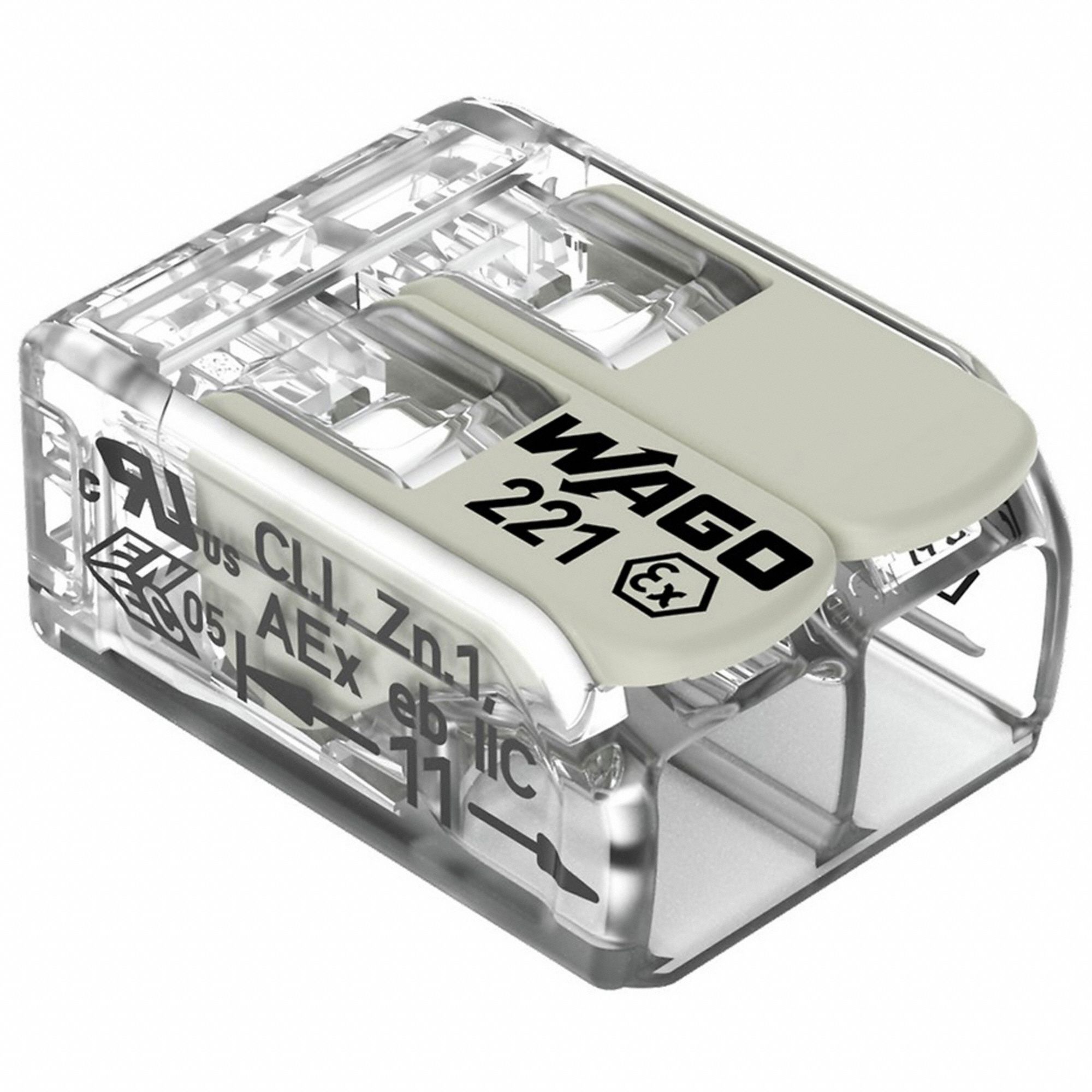 WAGO, Gray, Polycarbonate, Push-In Connector - 798HN4|221-482 - Grainger