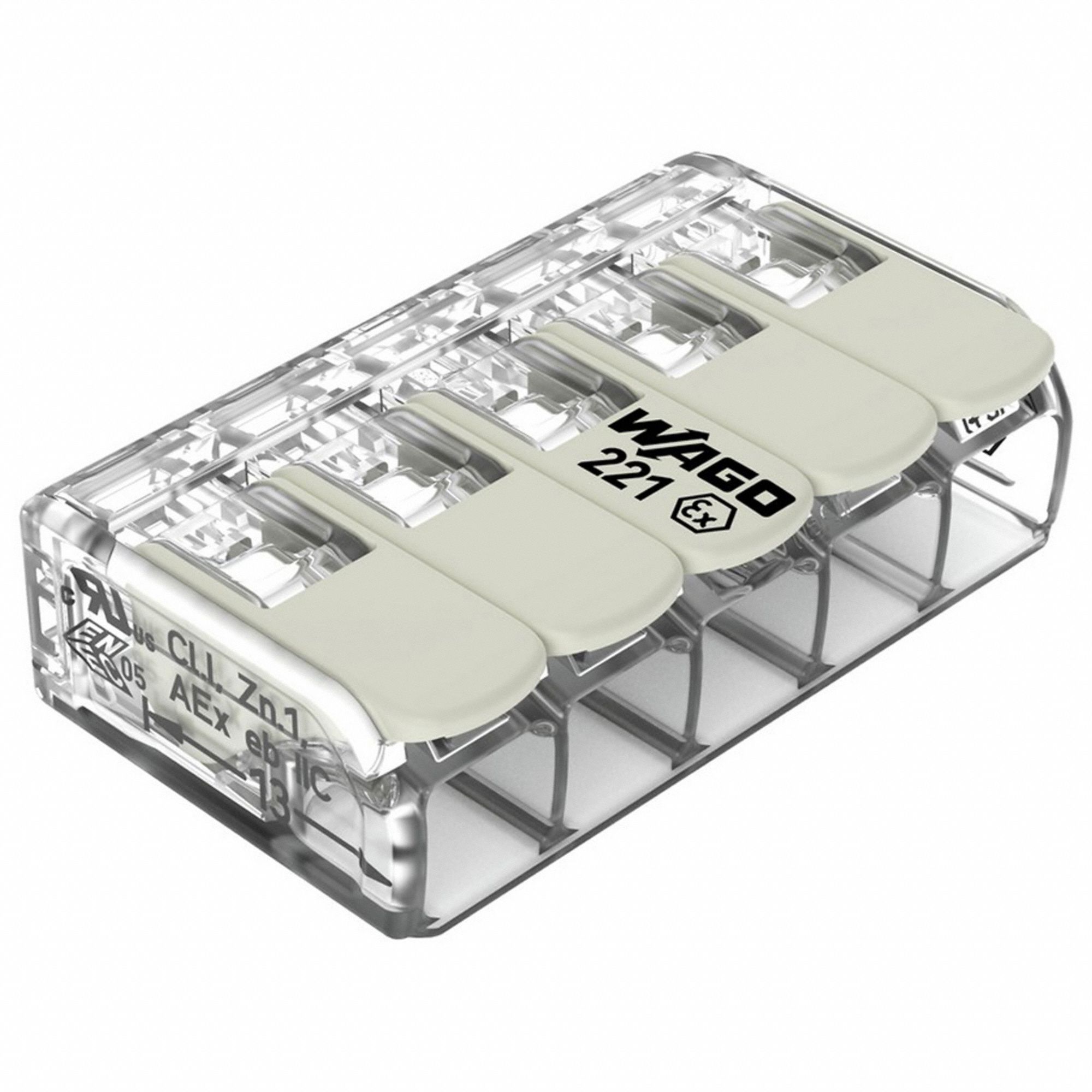 WAGO, Gray, Polycarbonate, Push-In Connector - 798HN9|221-685 - Grainger